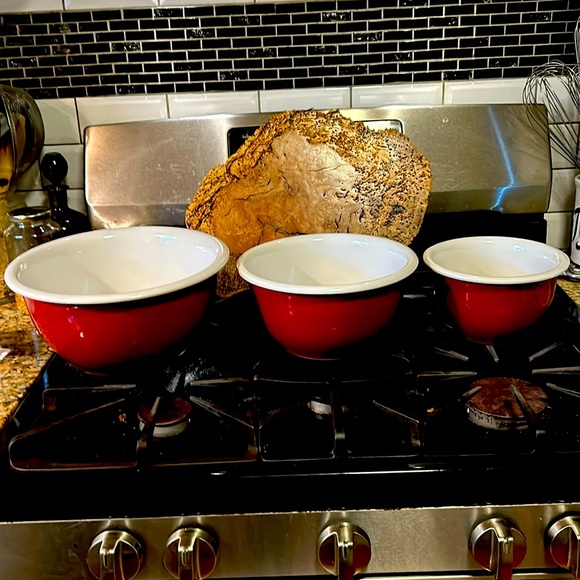 Corningware | Kitchen | Corningware Stoneware Mixing Bowls 3 Pc ...